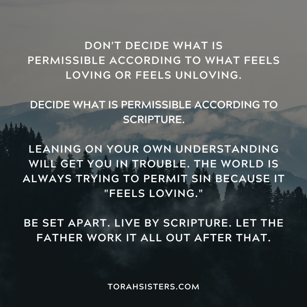 don’t decide what is PERMISSIBLE | Torah Sisters